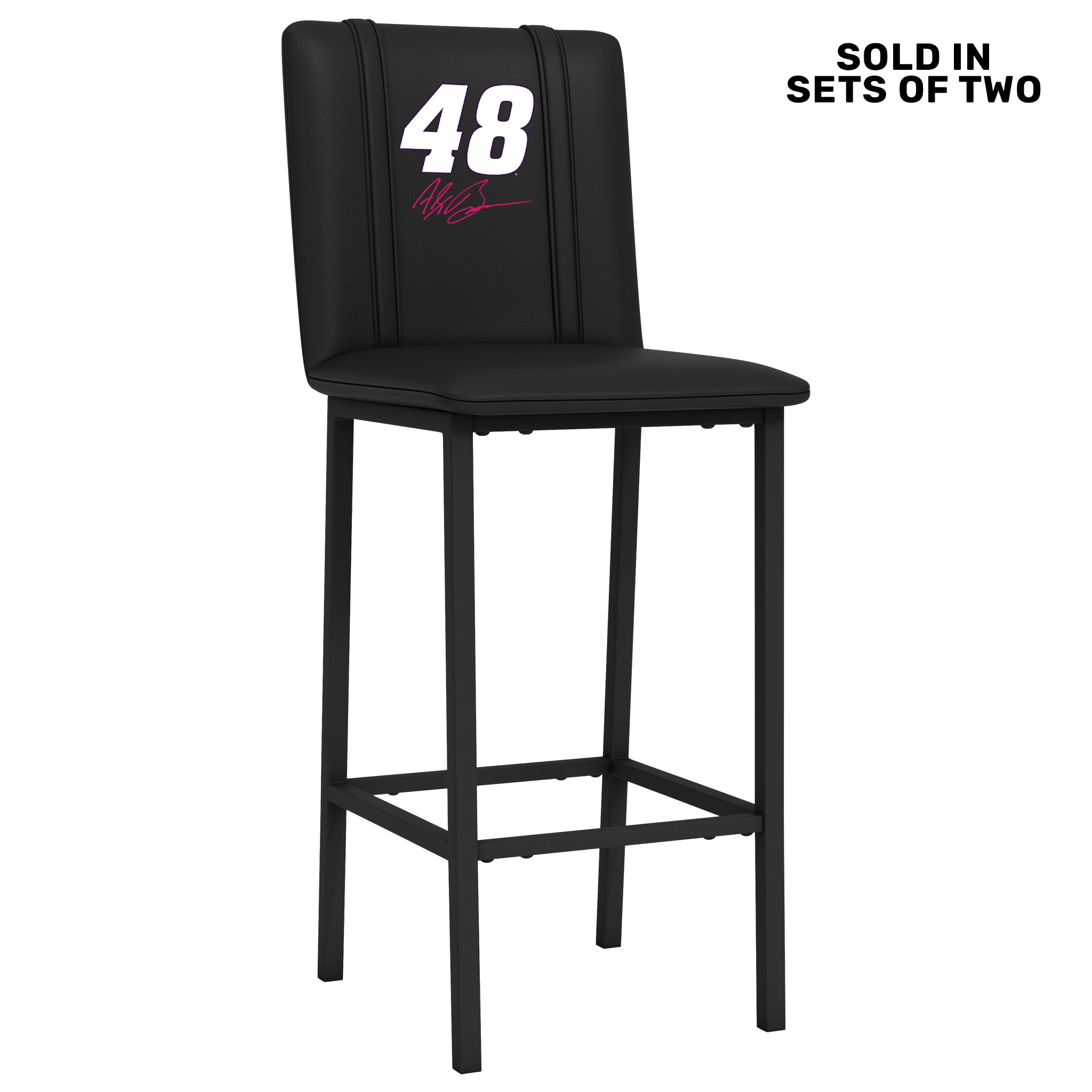 Bar Stool 500 with Alex Bowman #48 with Signature Logo Set of 2 – Zipchair
