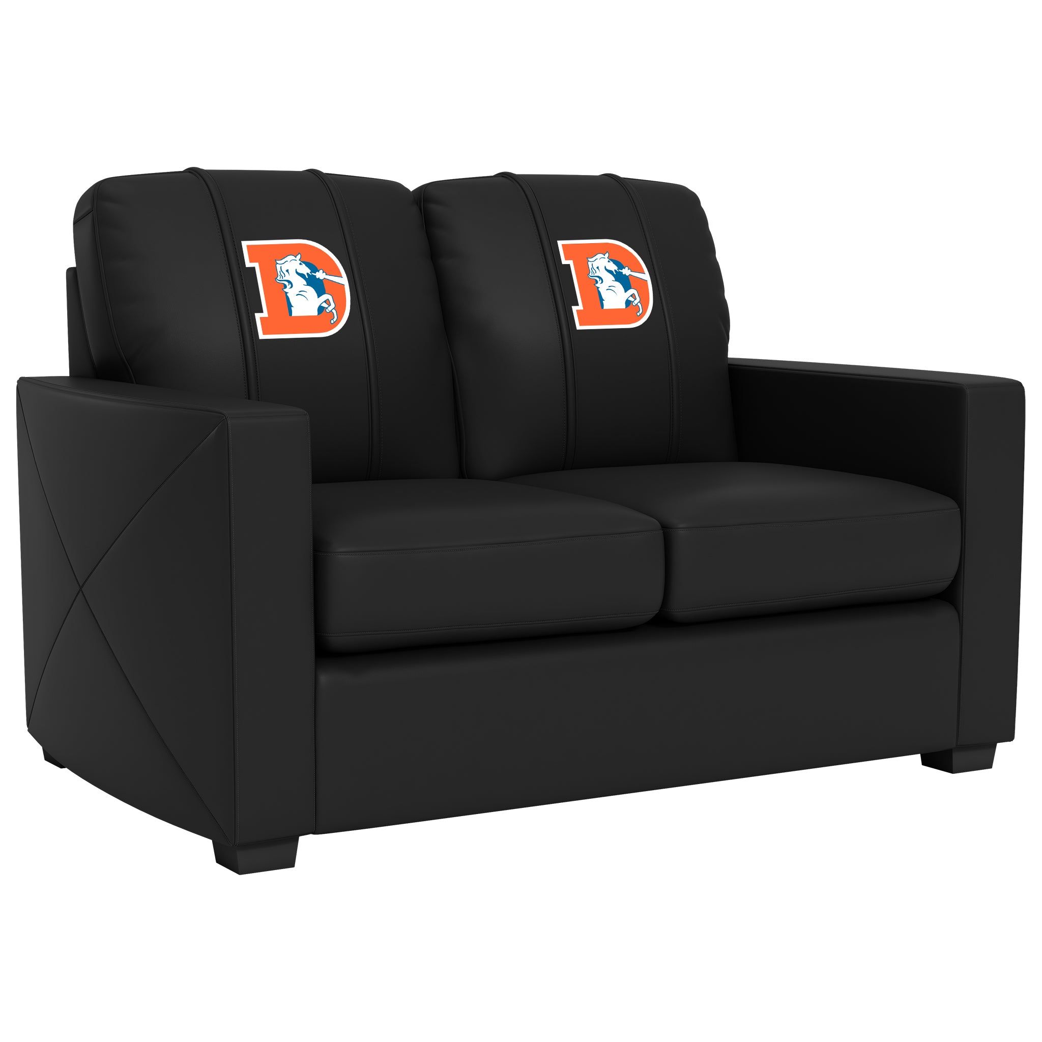 Silver Loveseat with Denver Broncos Classic Logo – Zipchair