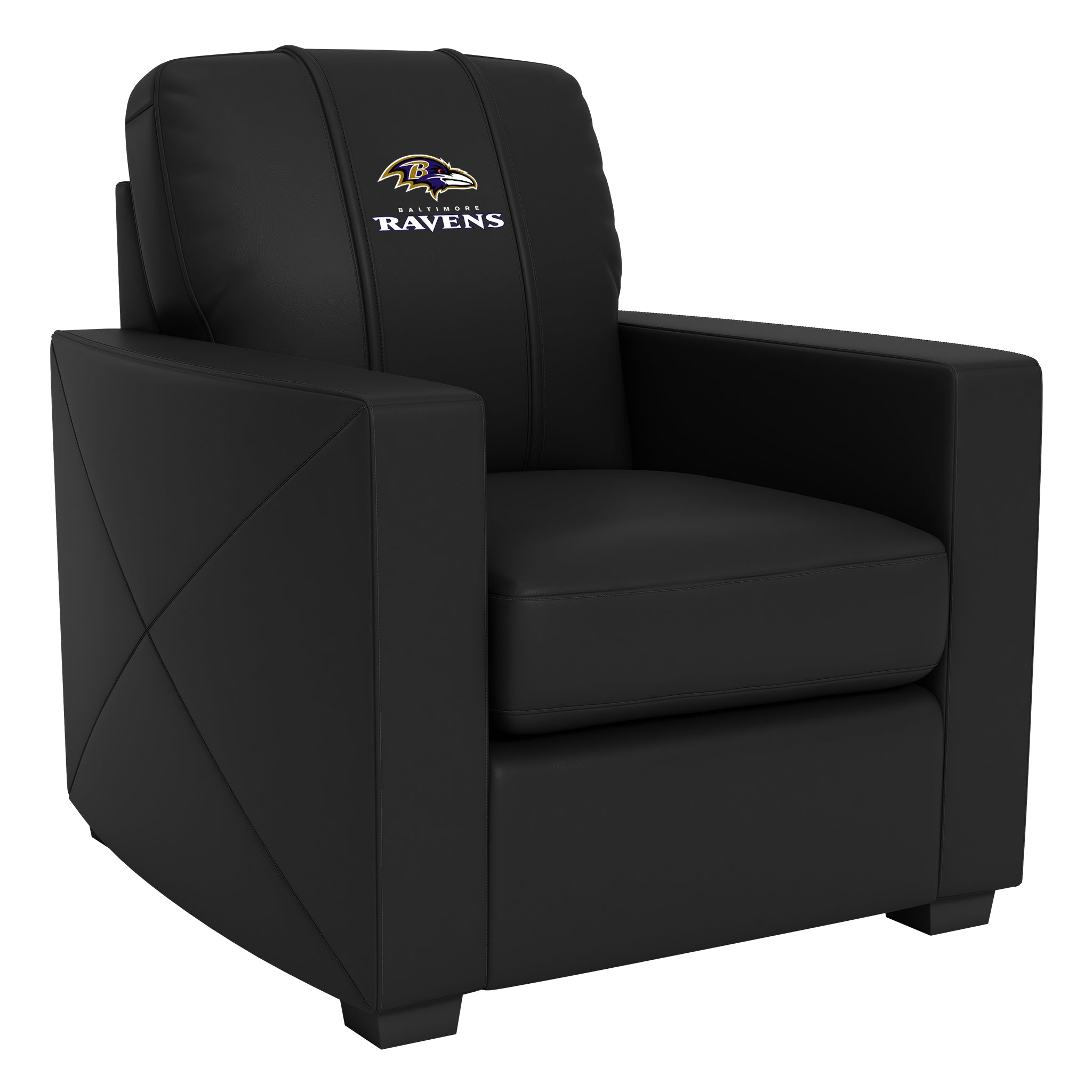 Silver Club Chair with Baltimore Ravens Secondary Logo – Zipchair