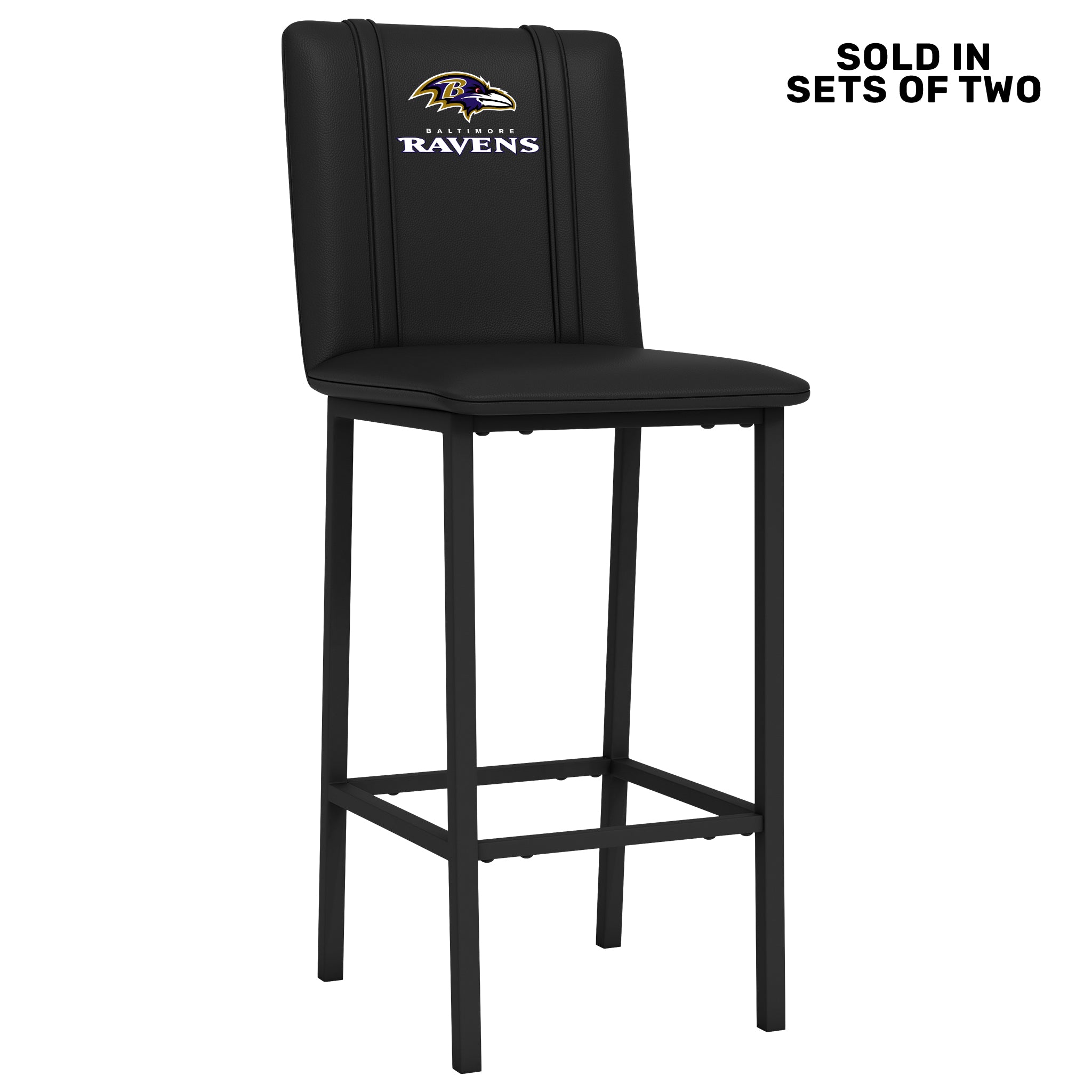 Bar Stool 500 with Baltimore Ravens Secondary Logo Set of 2 – Zipchair