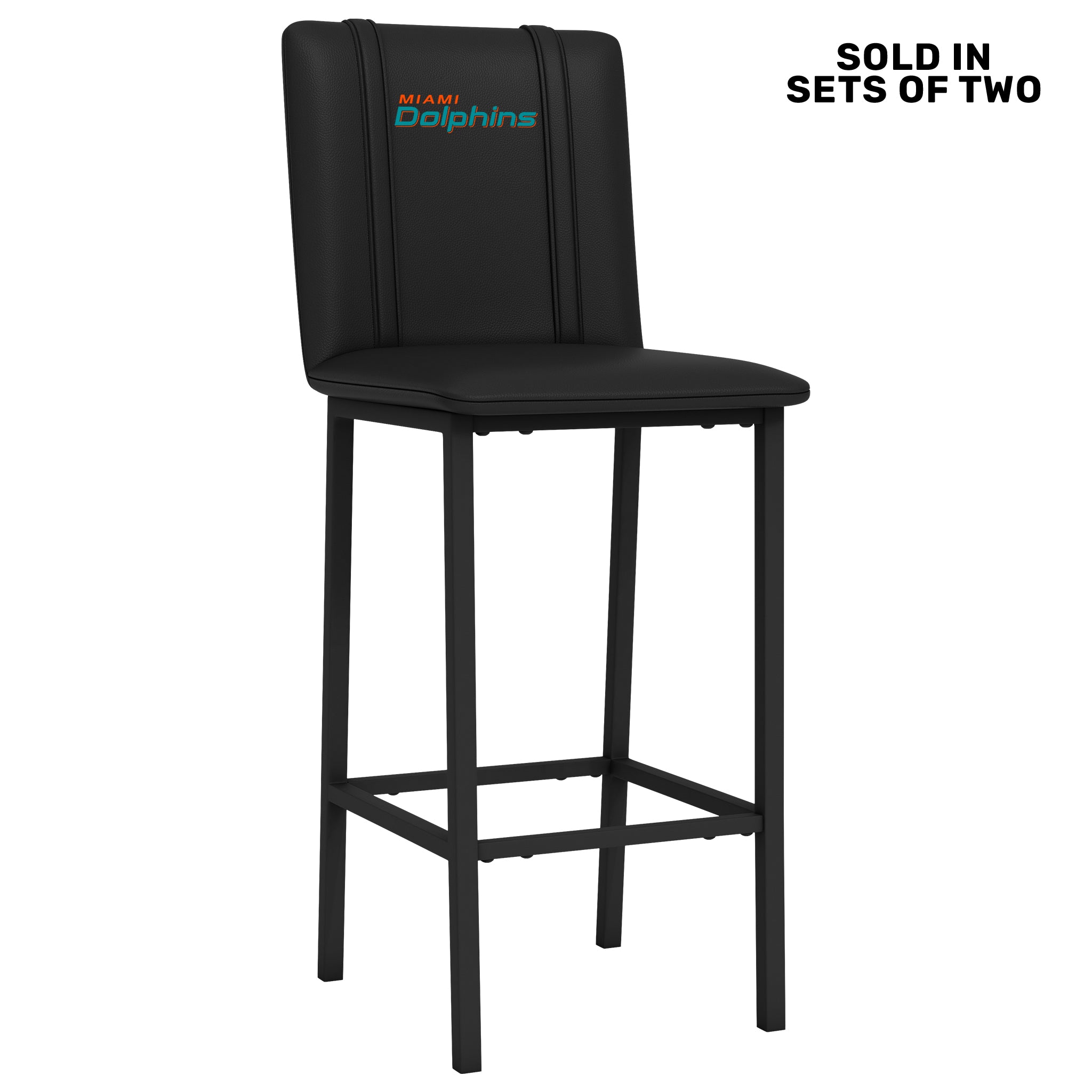 Bar Stool 500 with Miami Dolphins Secondary Logo Set of 2 – Zipchair